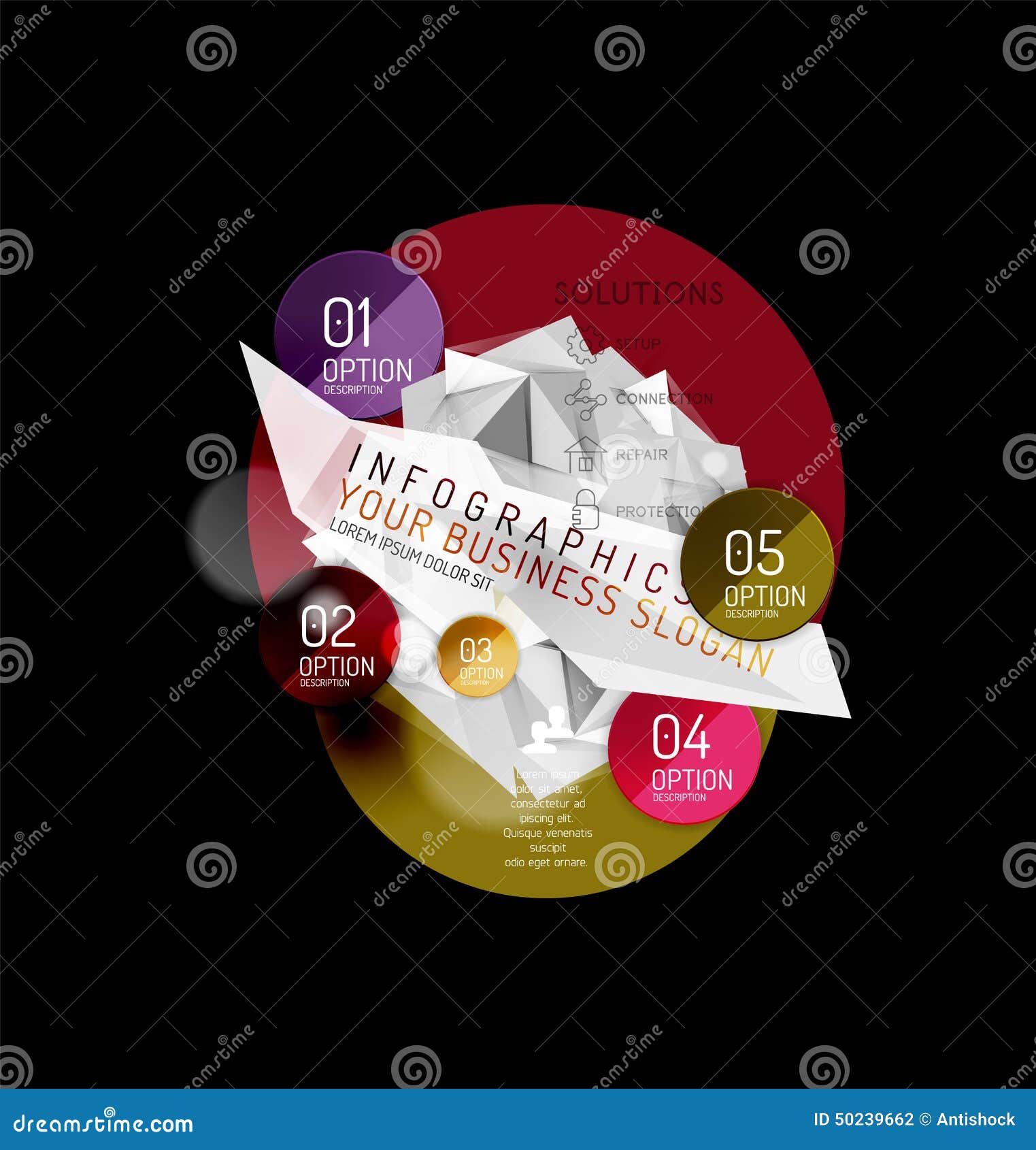 Business Abstract Triangular Infographics Layout Stock Vector ...
