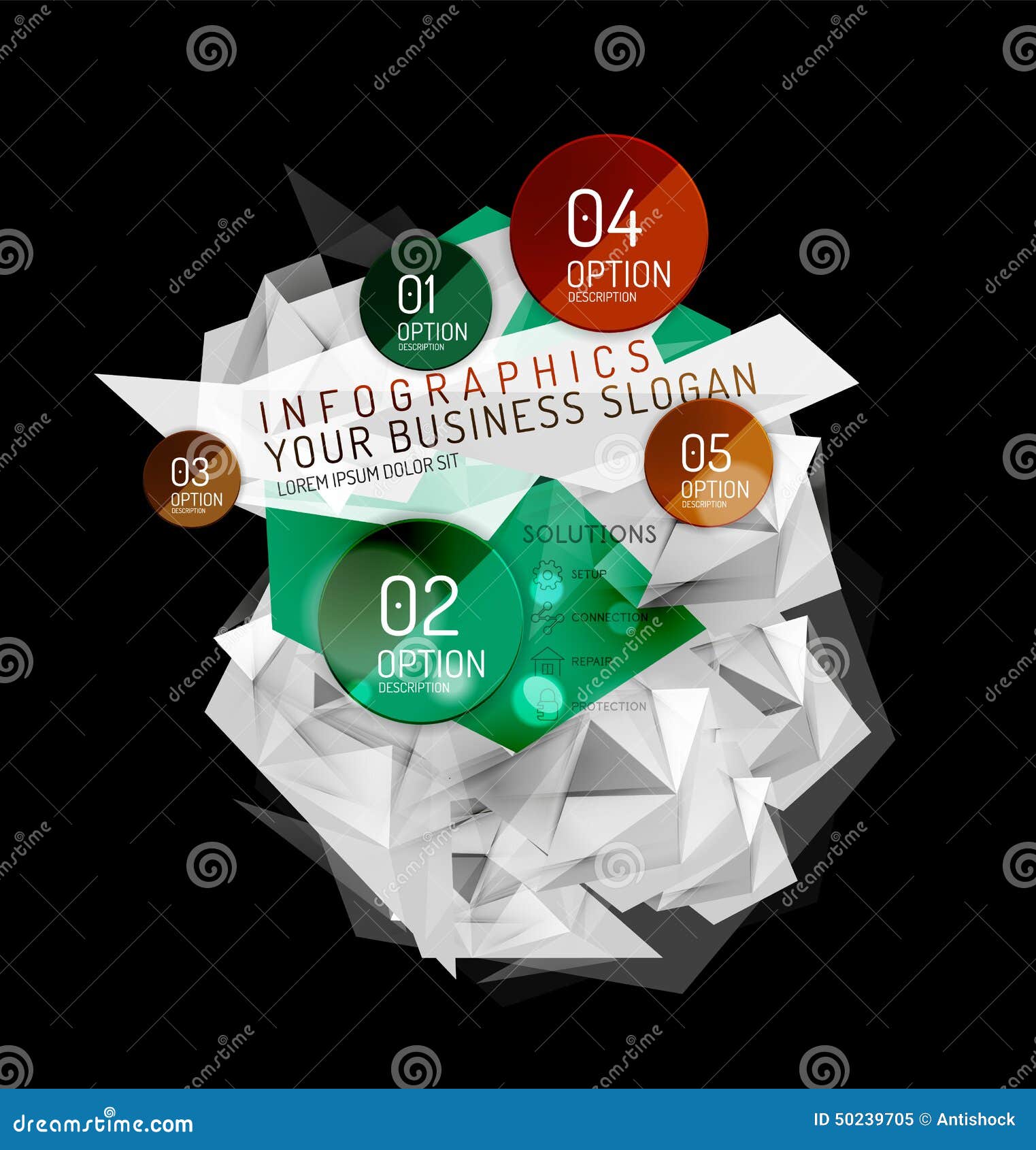 Business Abstract Triangular Infographics Layout Stock Vector ...