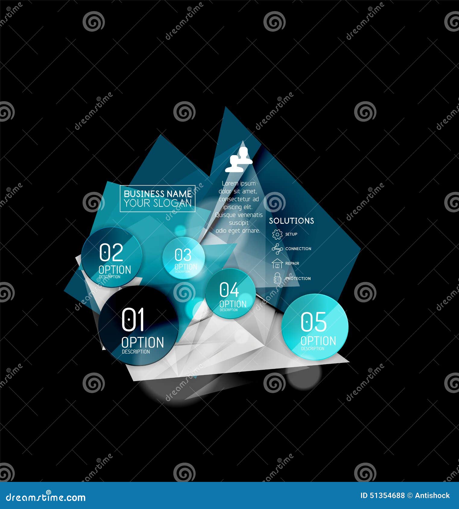 Business Abstract Triangular Infographics Layout Stock Vector ...