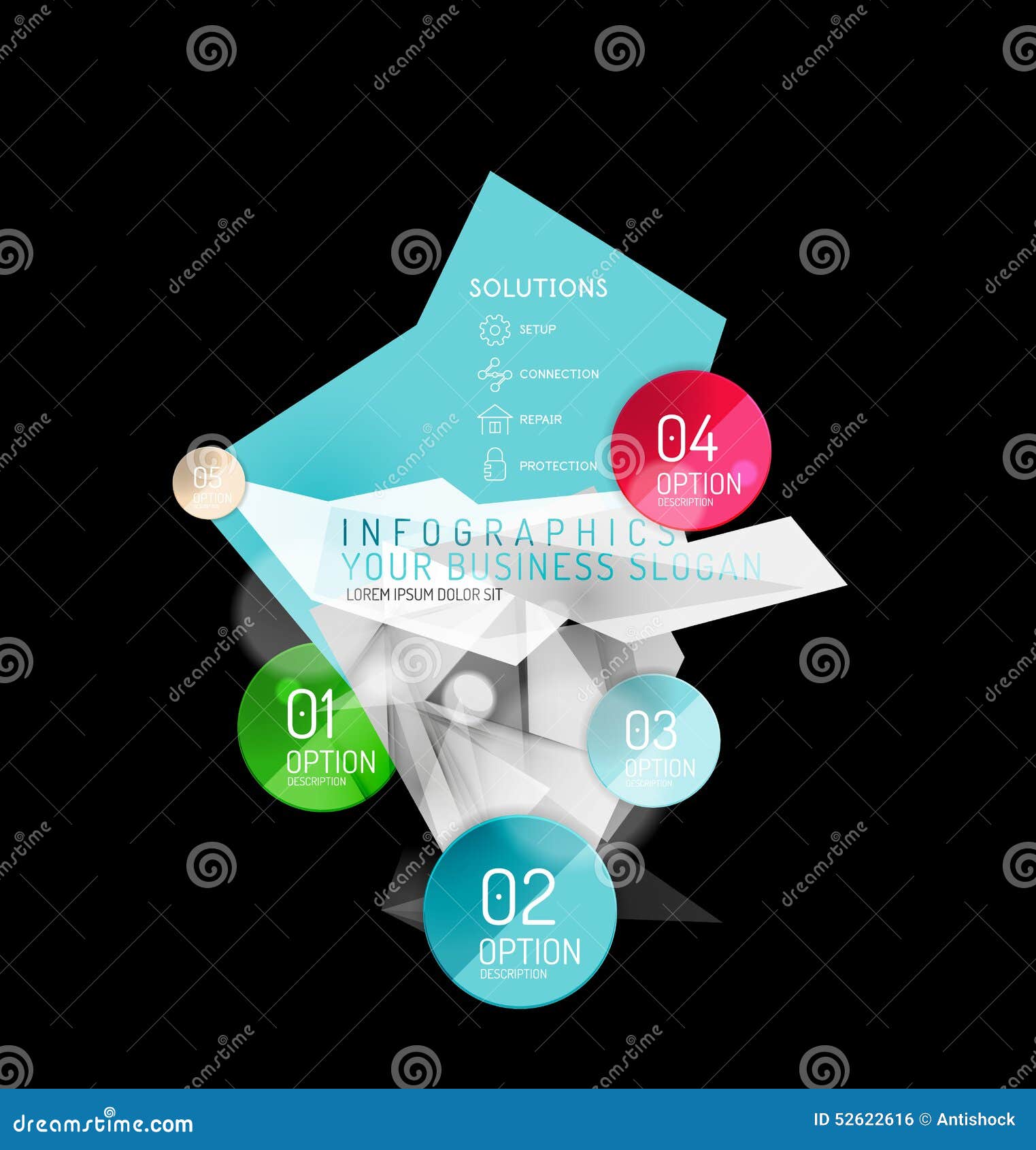 Business Abstract Triangular Infographics Layout Stock Vector ...