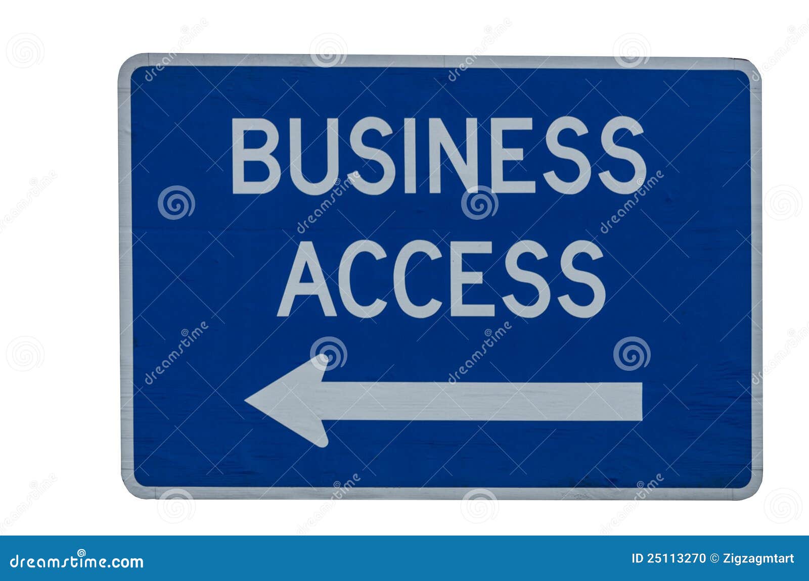 Business Access Road Directional Sign Stock Photo - Image: 25113270
