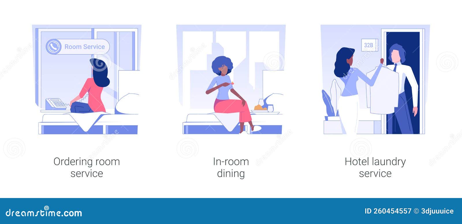 Business Accommodation Facilities Isolated Concept Vector Illustrations. Stock Vector ...