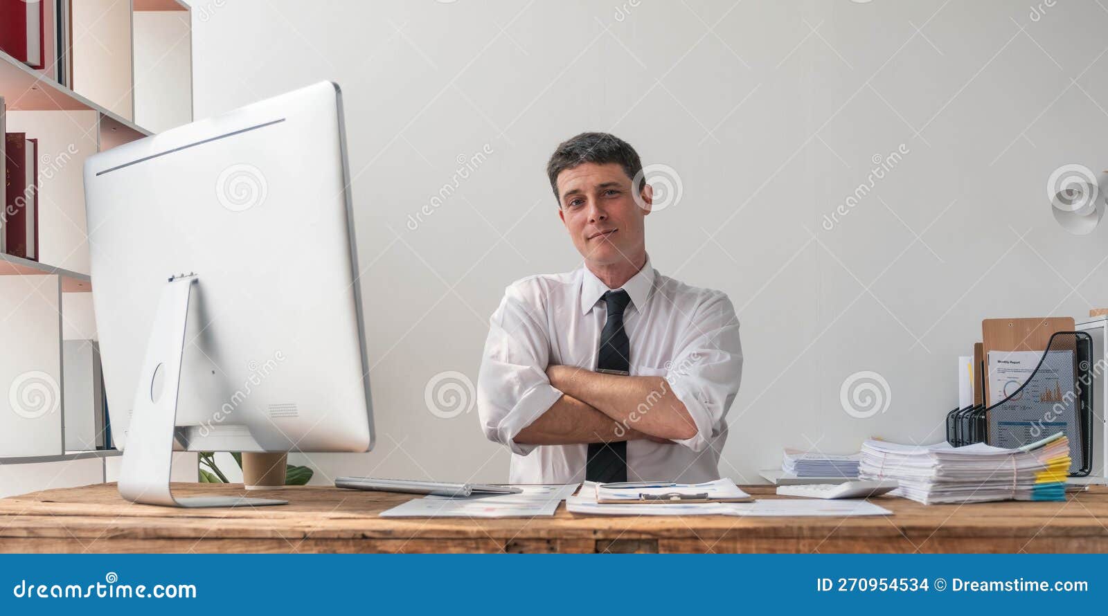 Business Accountant Bookkeeper in Office Looking at Documents and ...