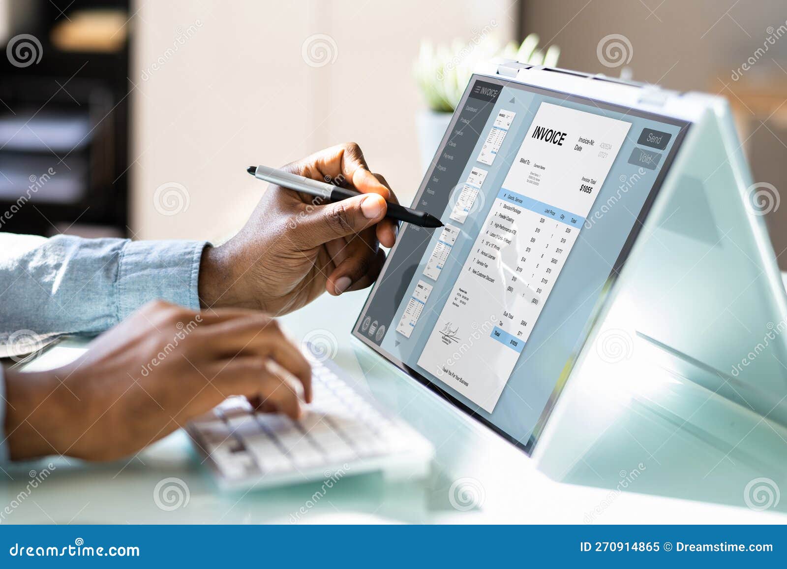 Business Accountant Using Electronic Bill Stock Image - Image of ...