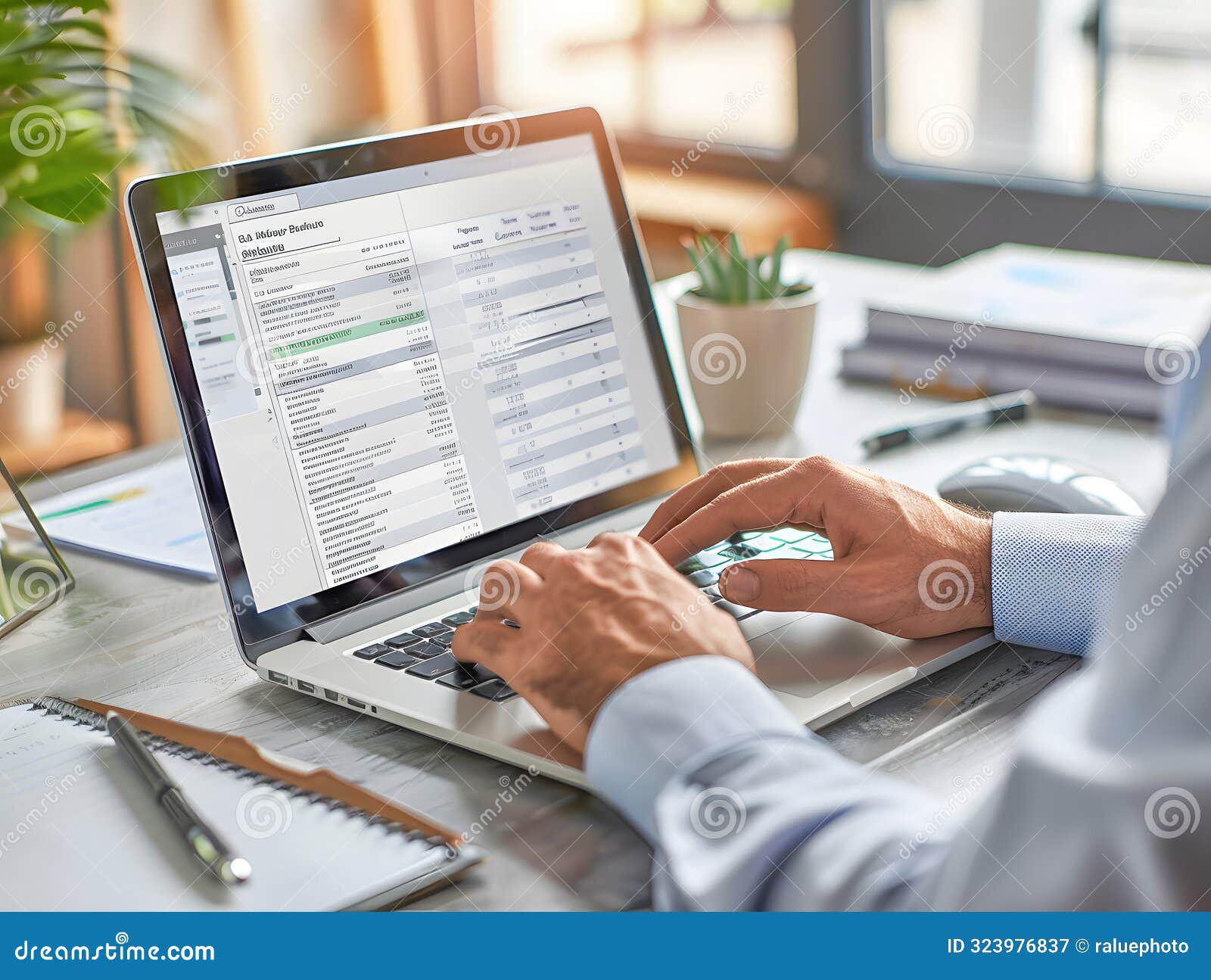 Business Accountant Using Electronic Bill on Laptop Computer Stock ...