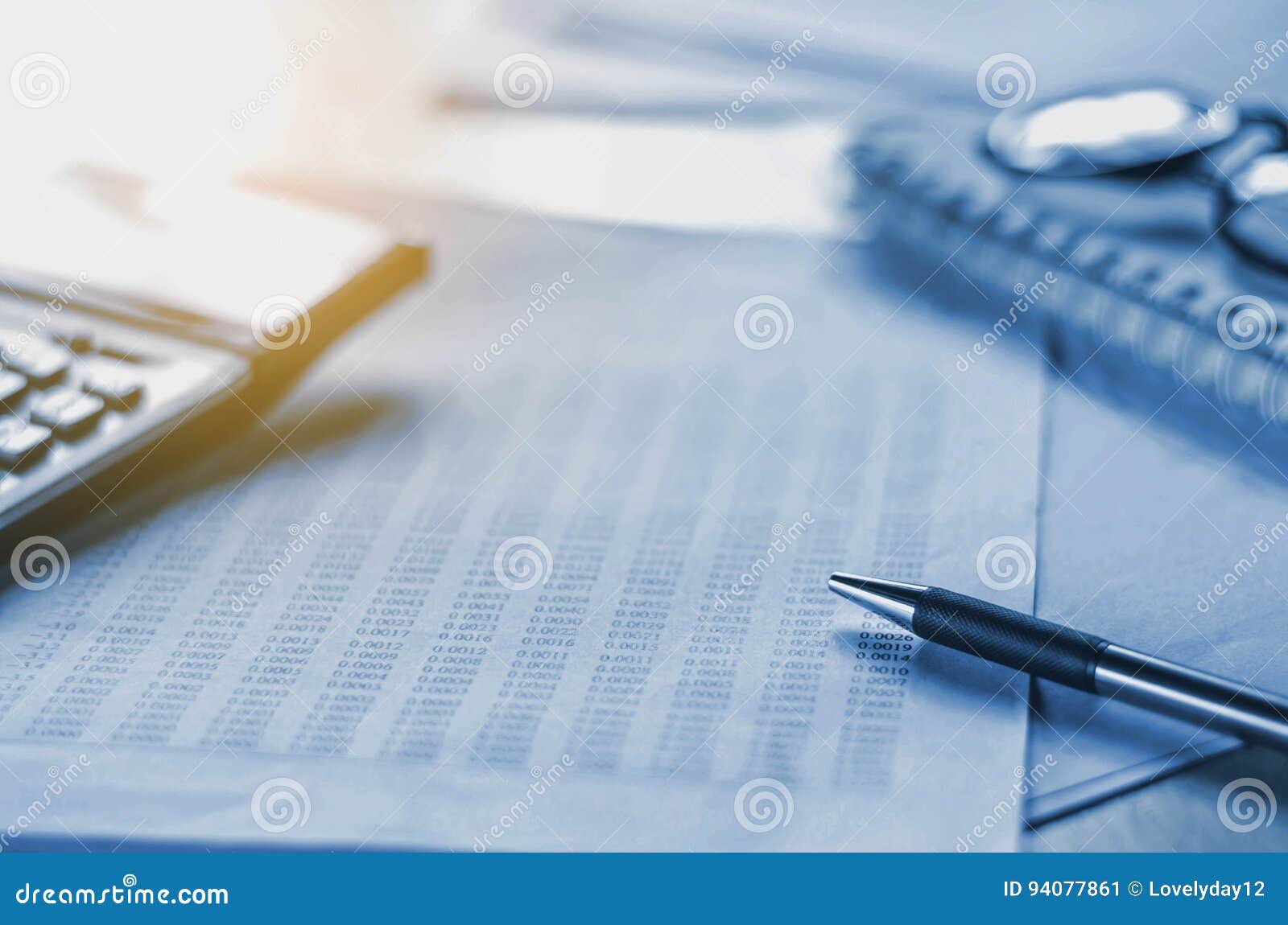 Business Accounting Concept Financial with Pen and Calculator on Stock ...