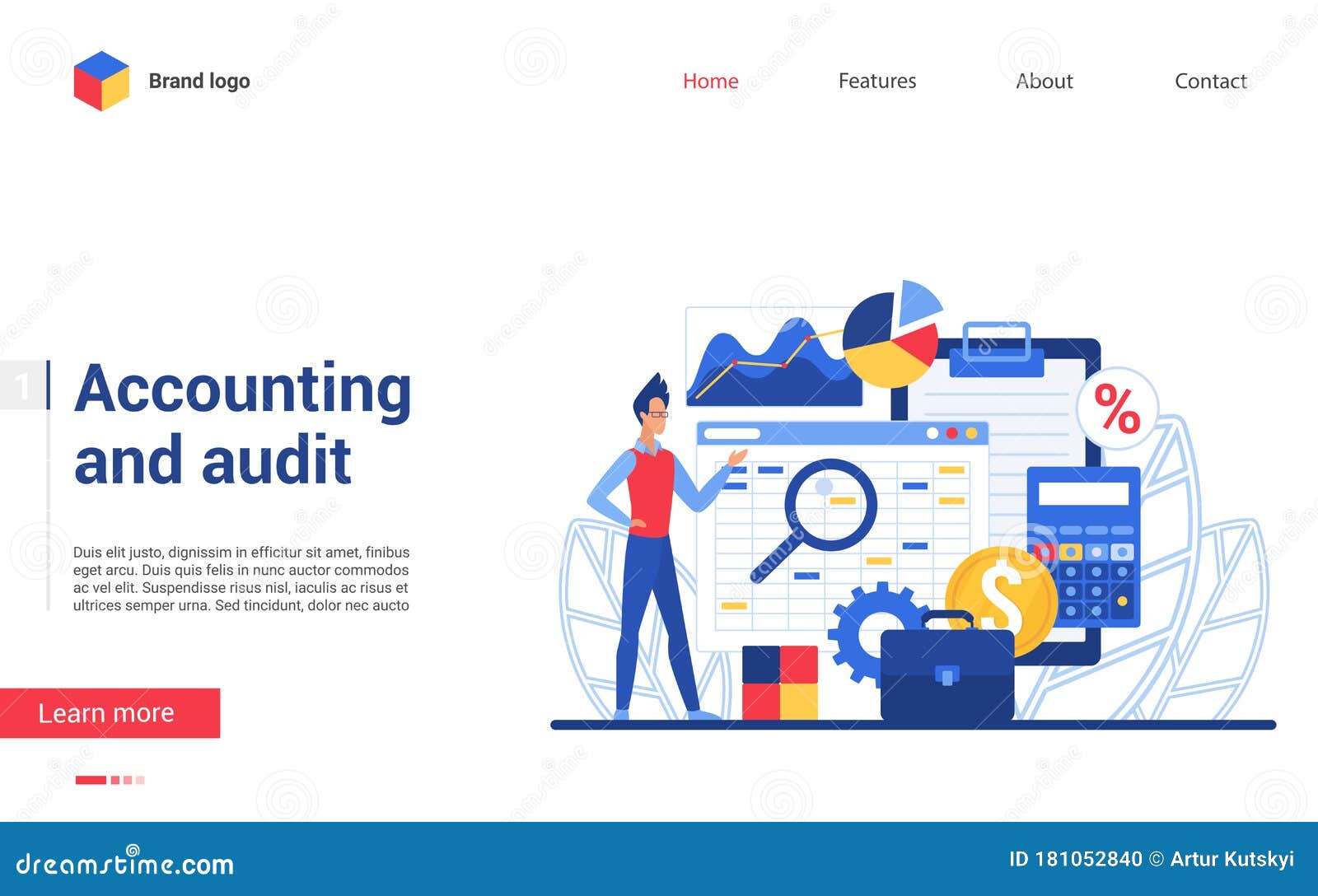 Business Accounting and Financial Audit Vector Illustration, Flat ...