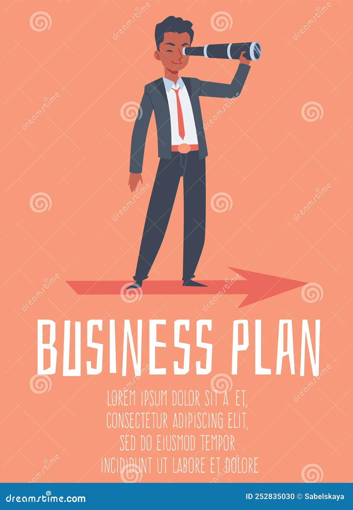 Business Achievements Plan and Development Strategy, Flat Vector ...