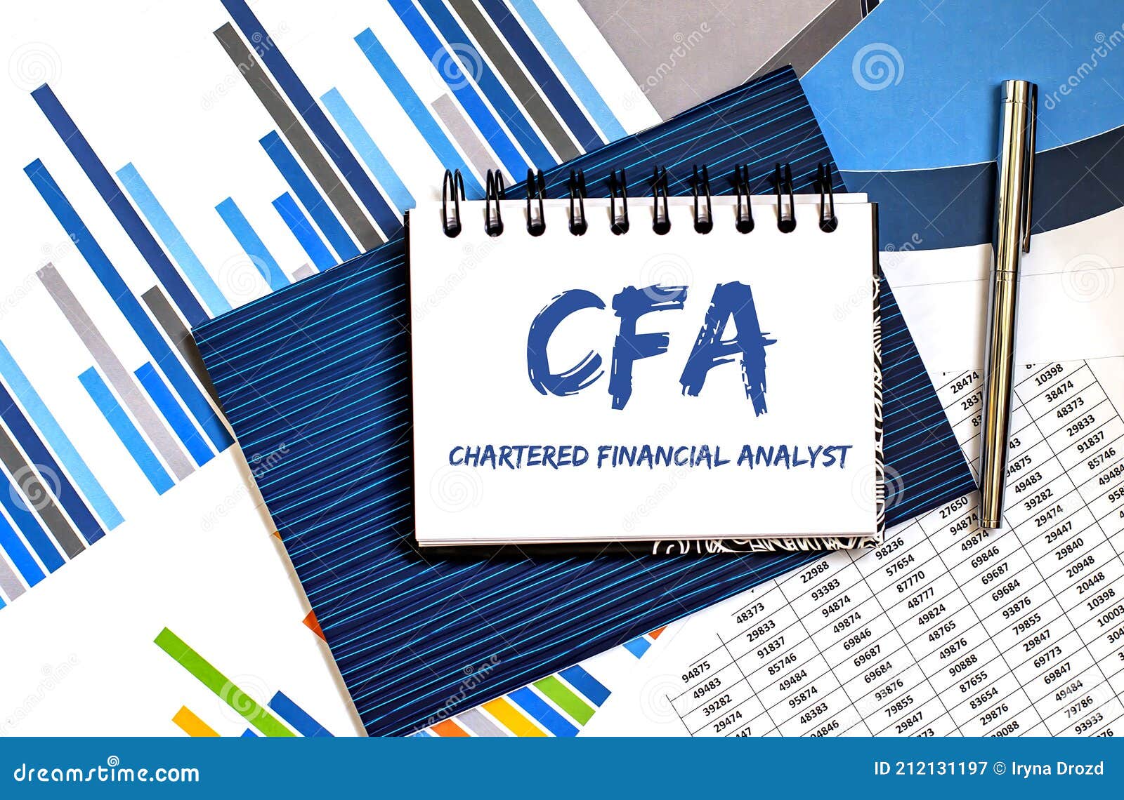 Business Acronym CFA - Chartered Financial Analyst. Text on Notebook ...