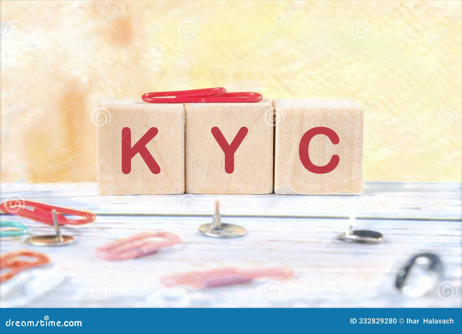 Business Acronym KYC Know Your Customer. KYC Assembled from Cubes on a ...