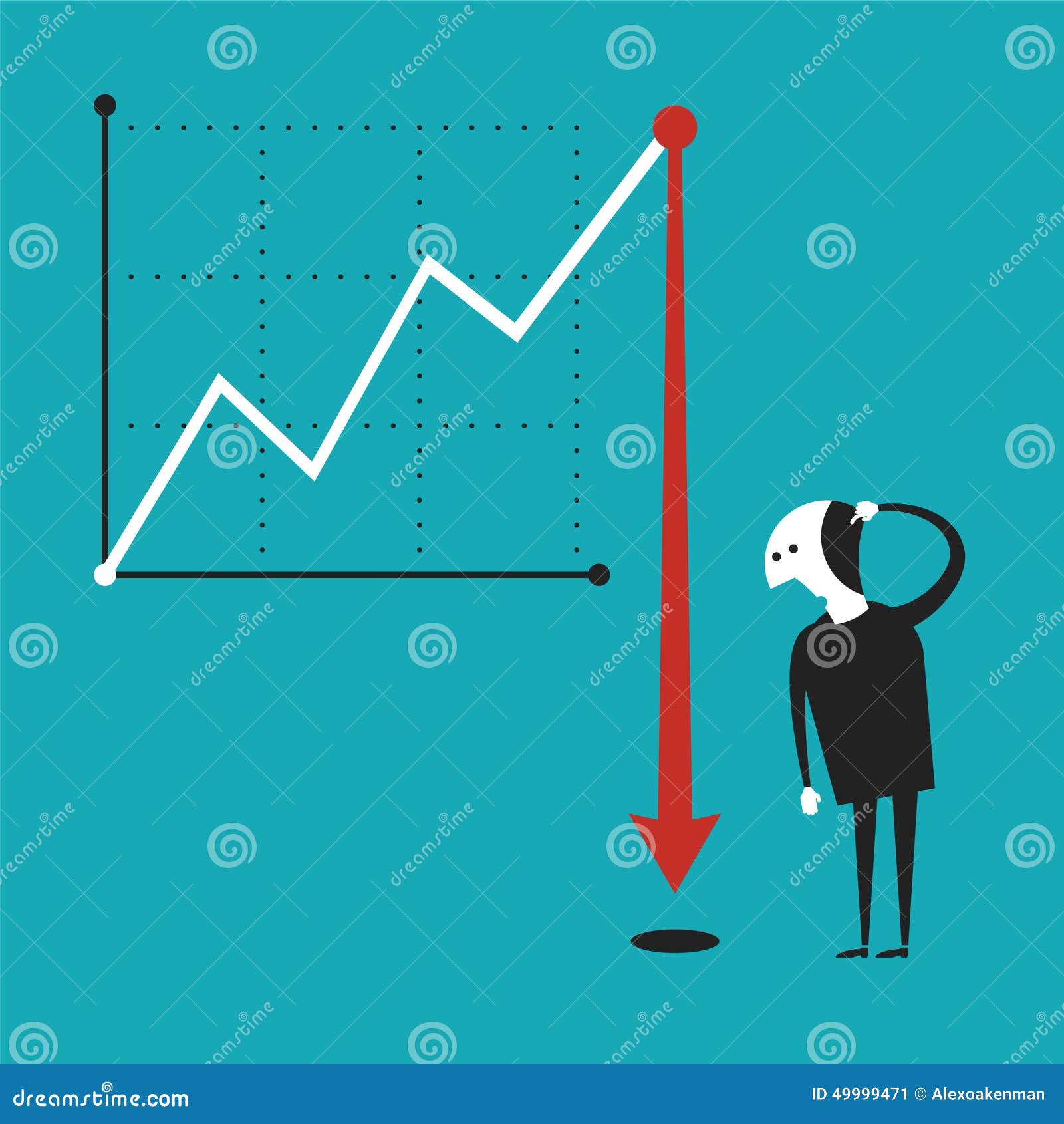Business Activity Decline Vector Concept In Flat Cartoon Style ...