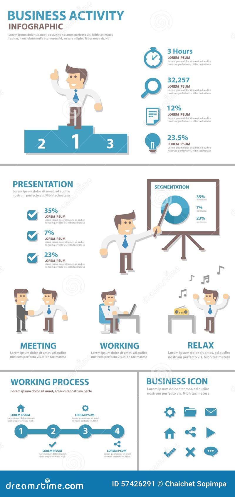 Business Activity Infographic Element for Presentation Stock Vector ...