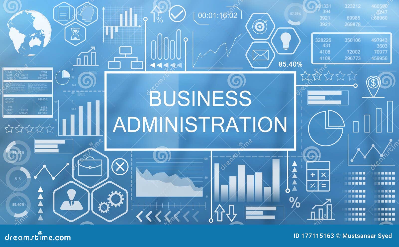 Business Administration, Animated Typography Stock Illustration ...