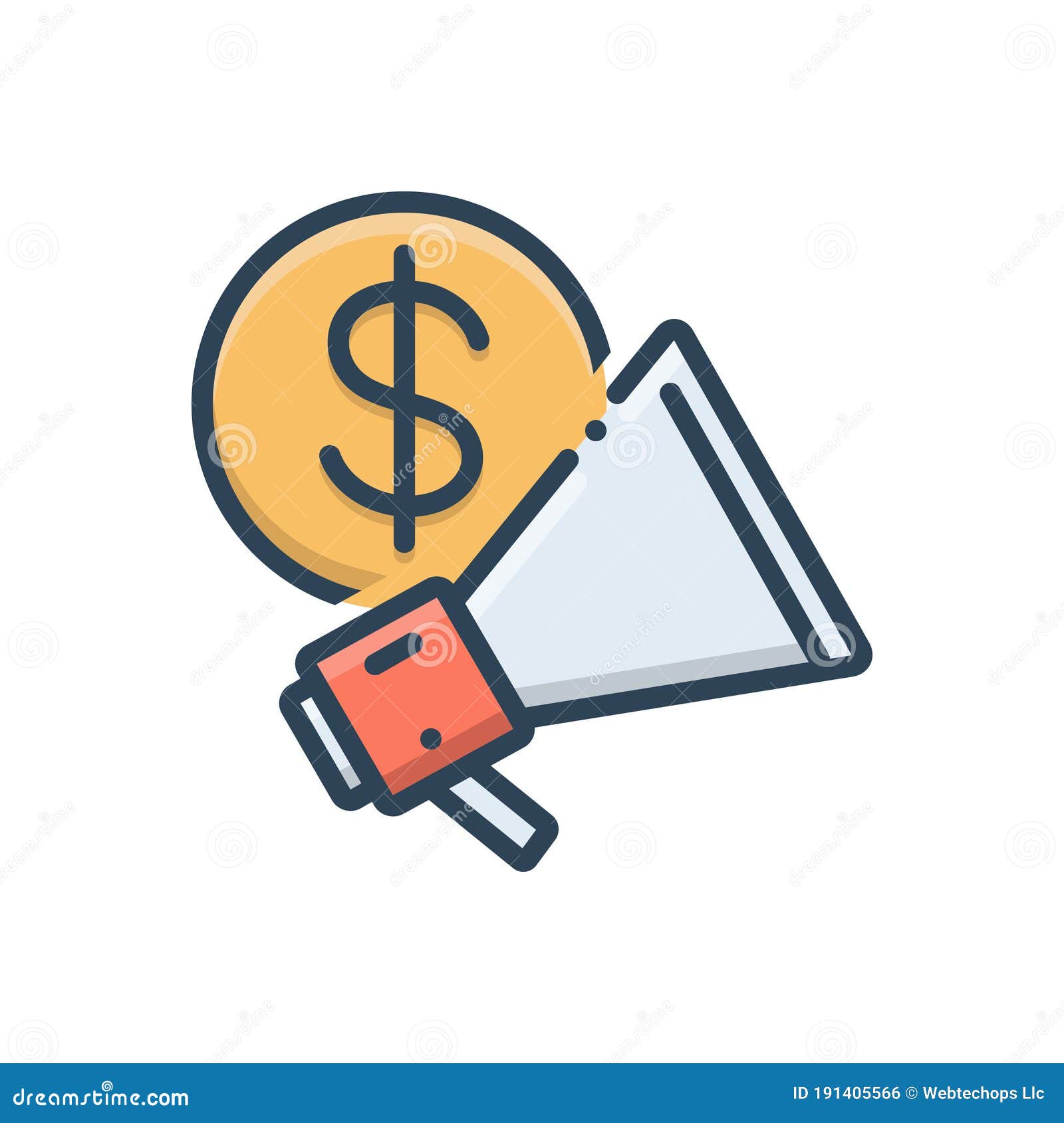 Color Illustration Icon for Business Advertising, Blurb and Business ...