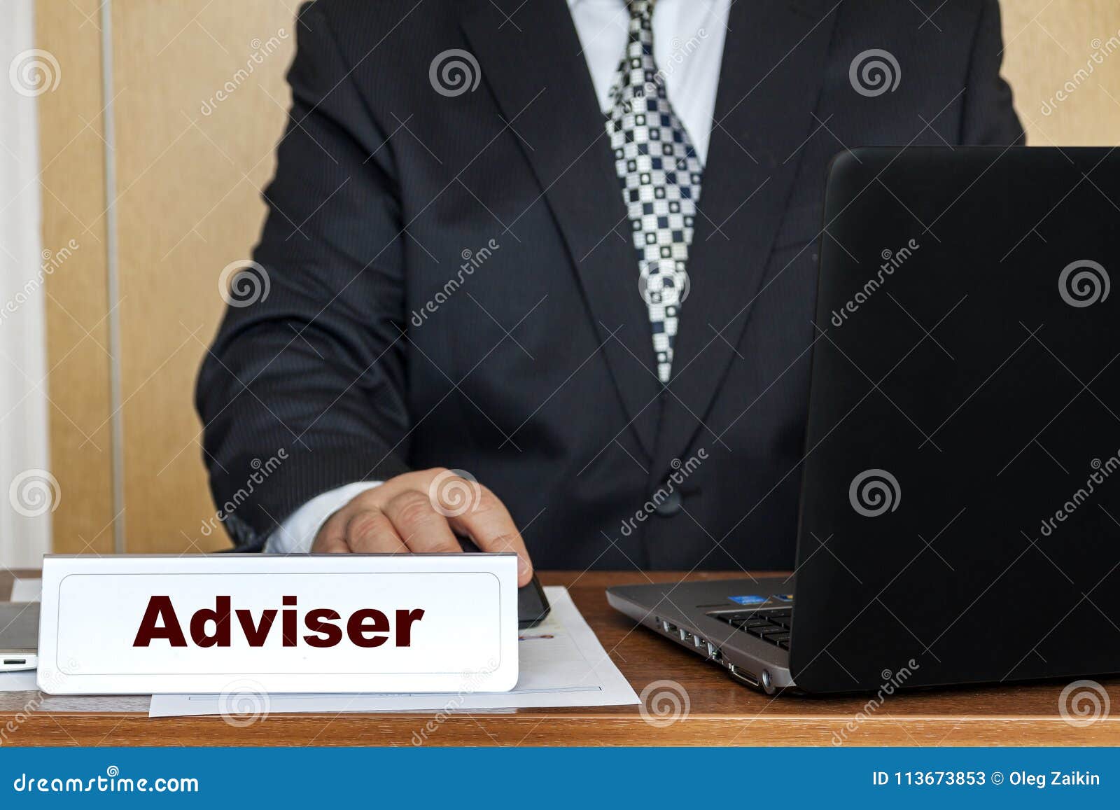 Advisor in the Workplace Sitting Behind Computers Stock Image - Image ...