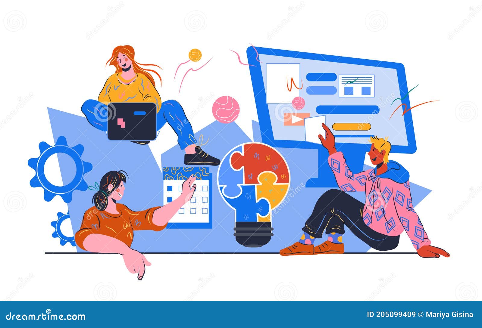 Business Agile And Scrum Process, Team Tasks Vector Illustration ...