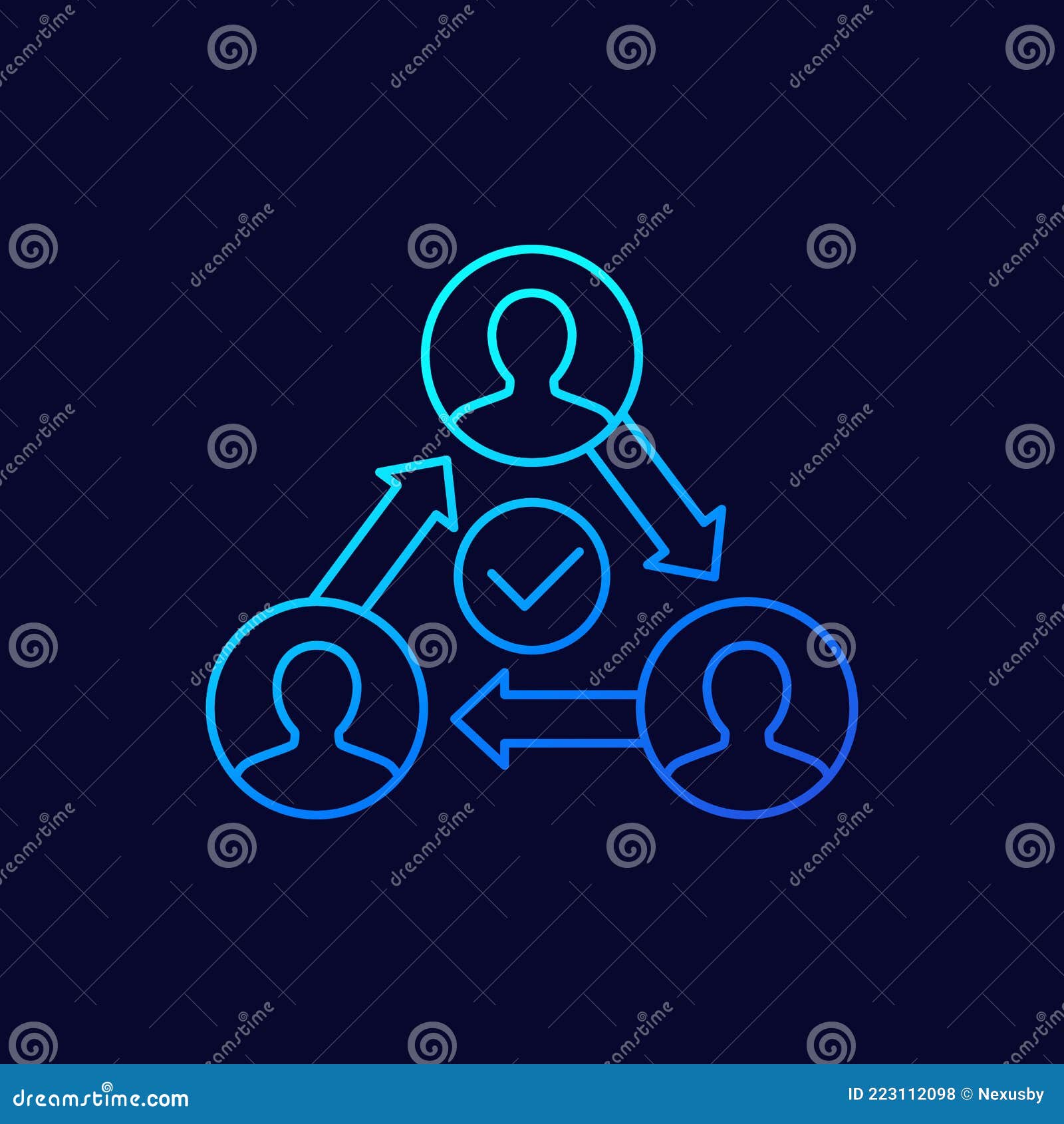 Business Agility Line Vector Icon on Dark Stock Vector - Illustration ...