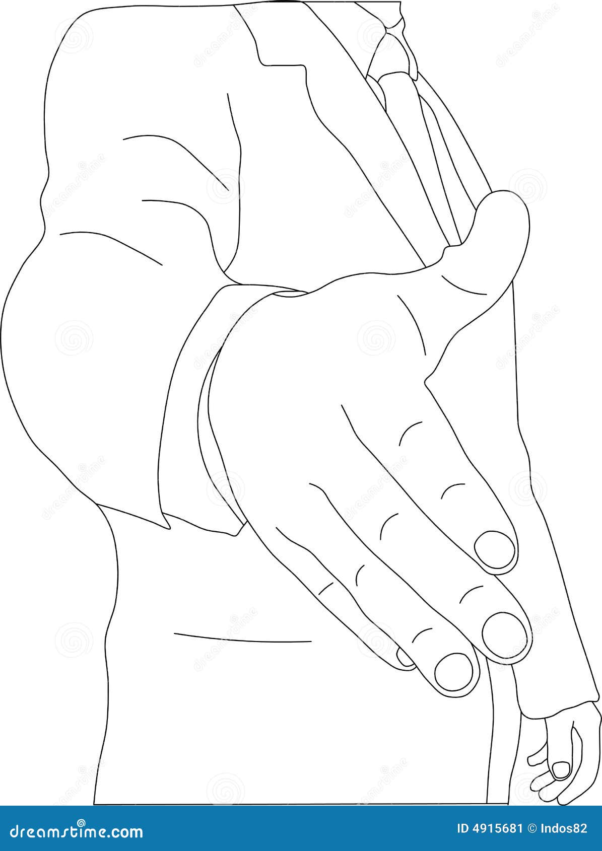 Business Agreement. Contract Handshake. Formal Meeting. Hand Drawn ...