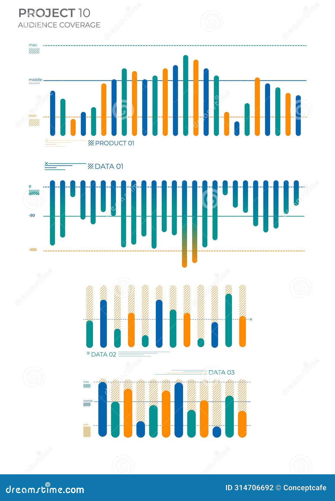 Business Analysis Charts in Color. Finance Charts. Stock Illustration ...