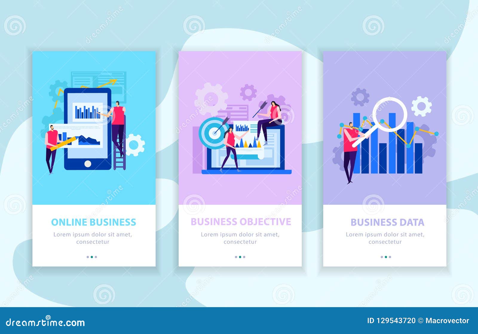 Business Analysis Flat Banners Stock Vector - Illustration of information, internet: 129543720