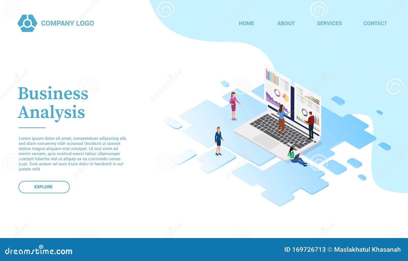 Business Analysis with Graph and Chart Website Template or Landing ...