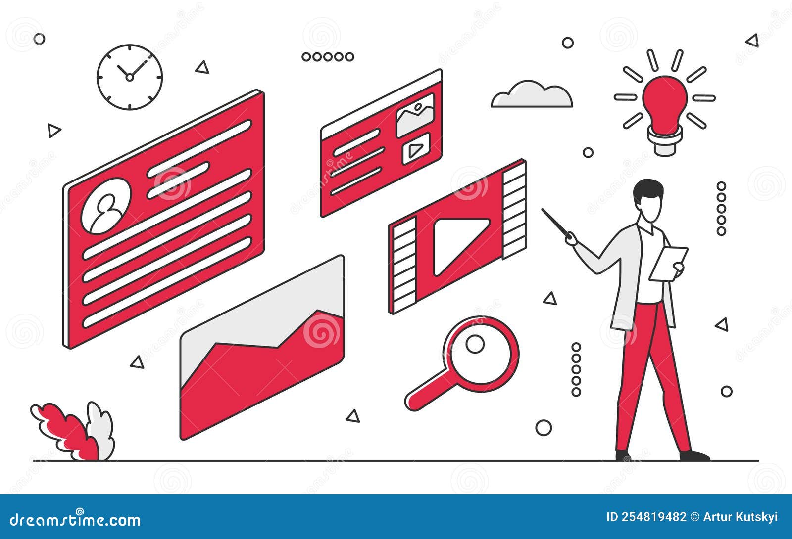 Business analysis report stock vector. Illustration of website - 254819482