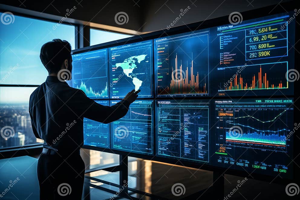 A Business Analyst Analyzes Multiple Data Visualizations on Large ...