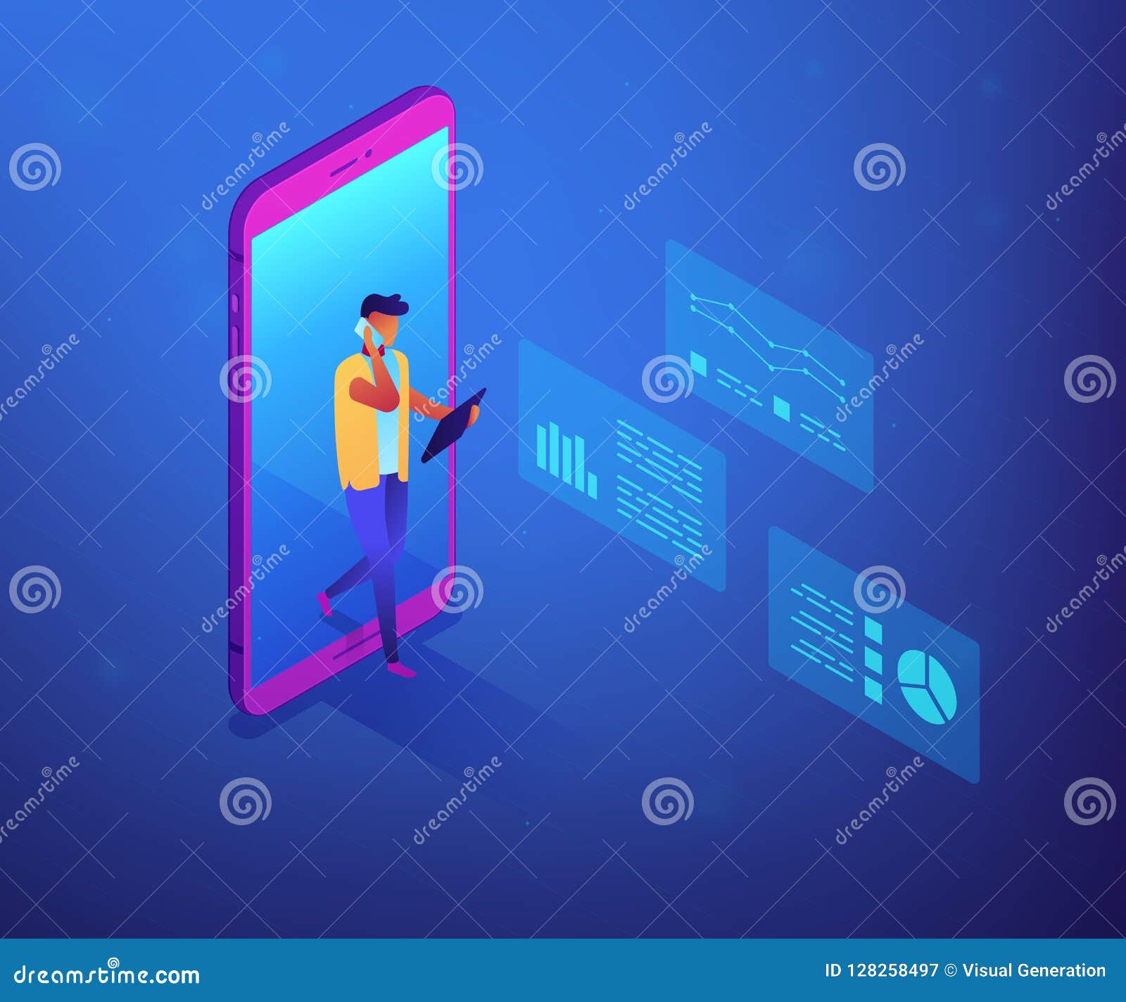 Data Insight Concept Vector Isometric Illustration. Stock Vector ...