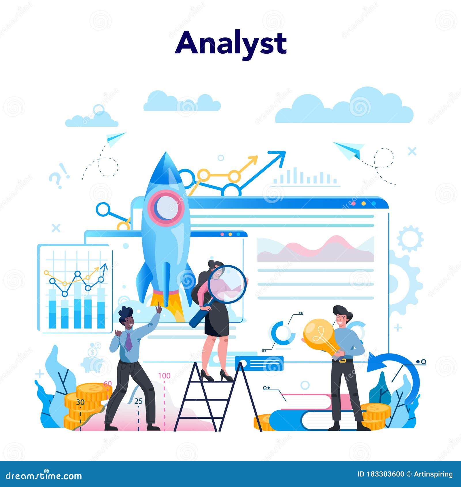 Business Analyst Concept. Business Strategy and Project Stock Vector ...