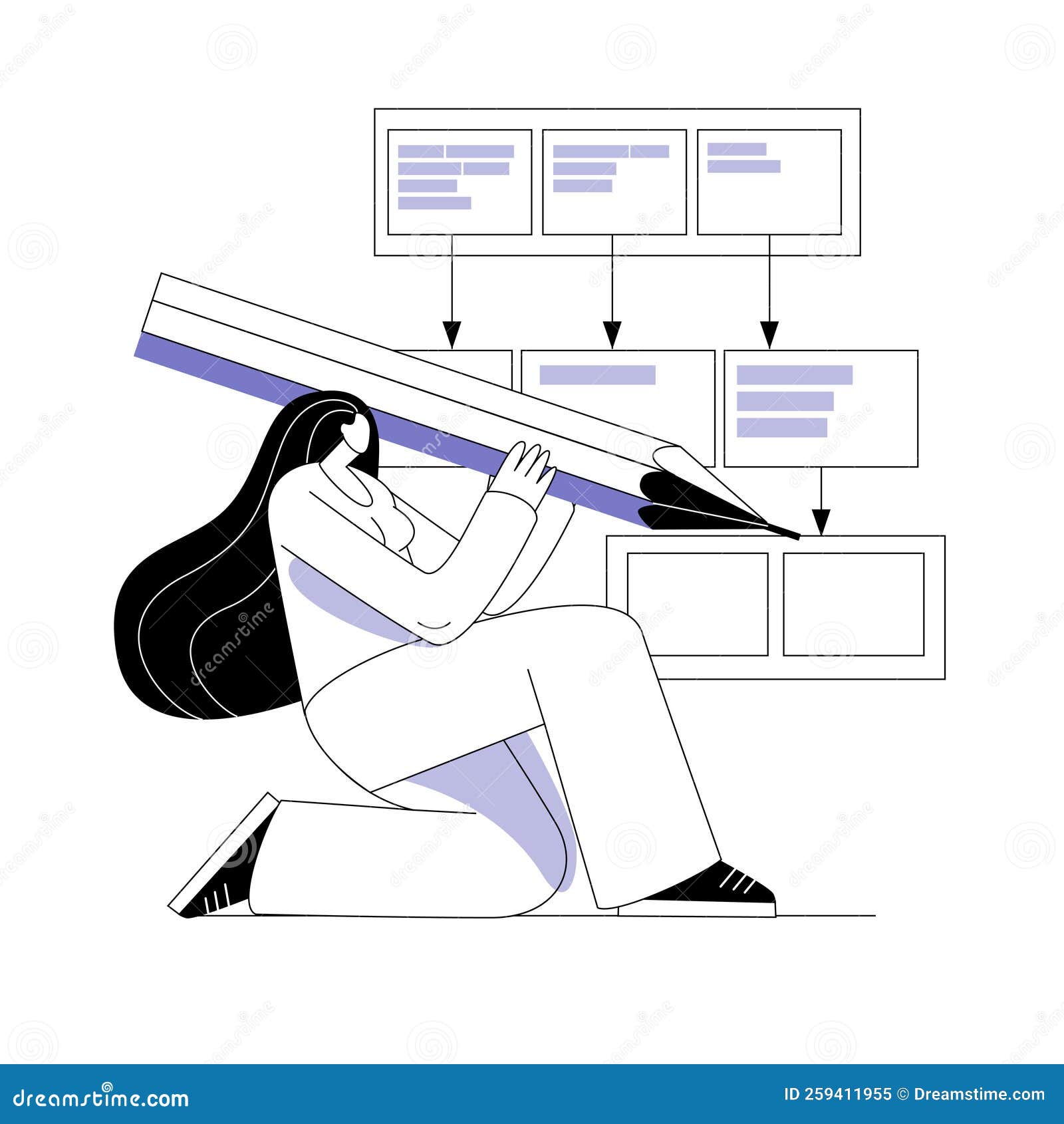 A Business Analyst Develops a Business Process Diagram. Stock Vector ...