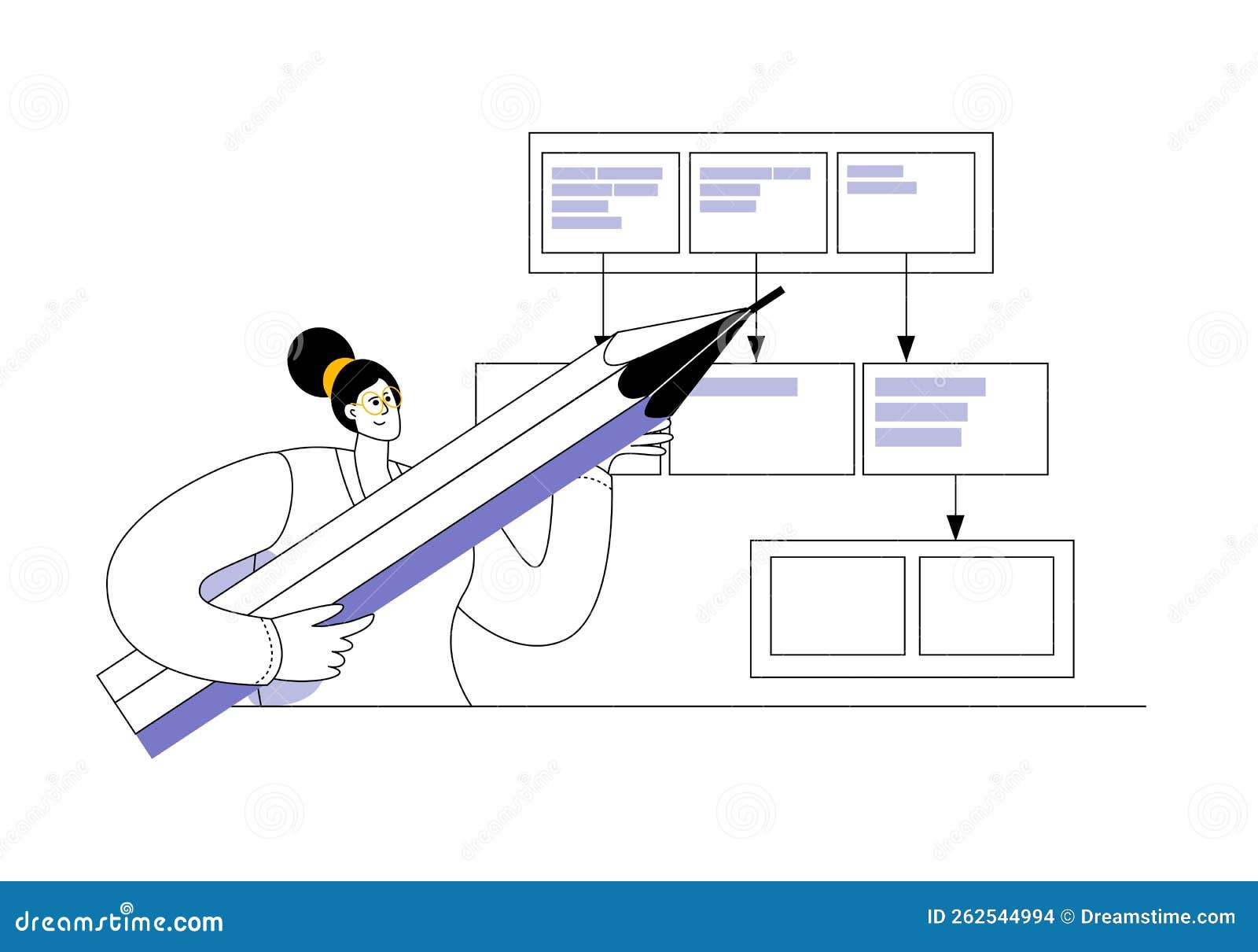 A Business Analyst Develops a Business Process Diagram. Stock Vector ...
