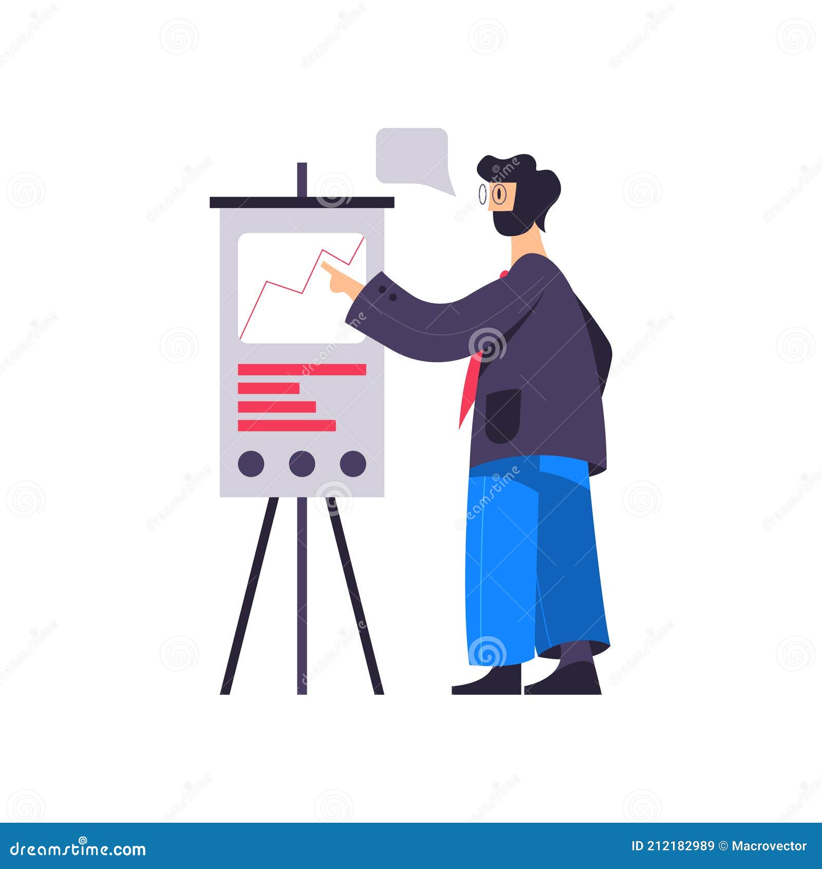 Business Analyst Flat Composition Stock Vector - Illustration of ...