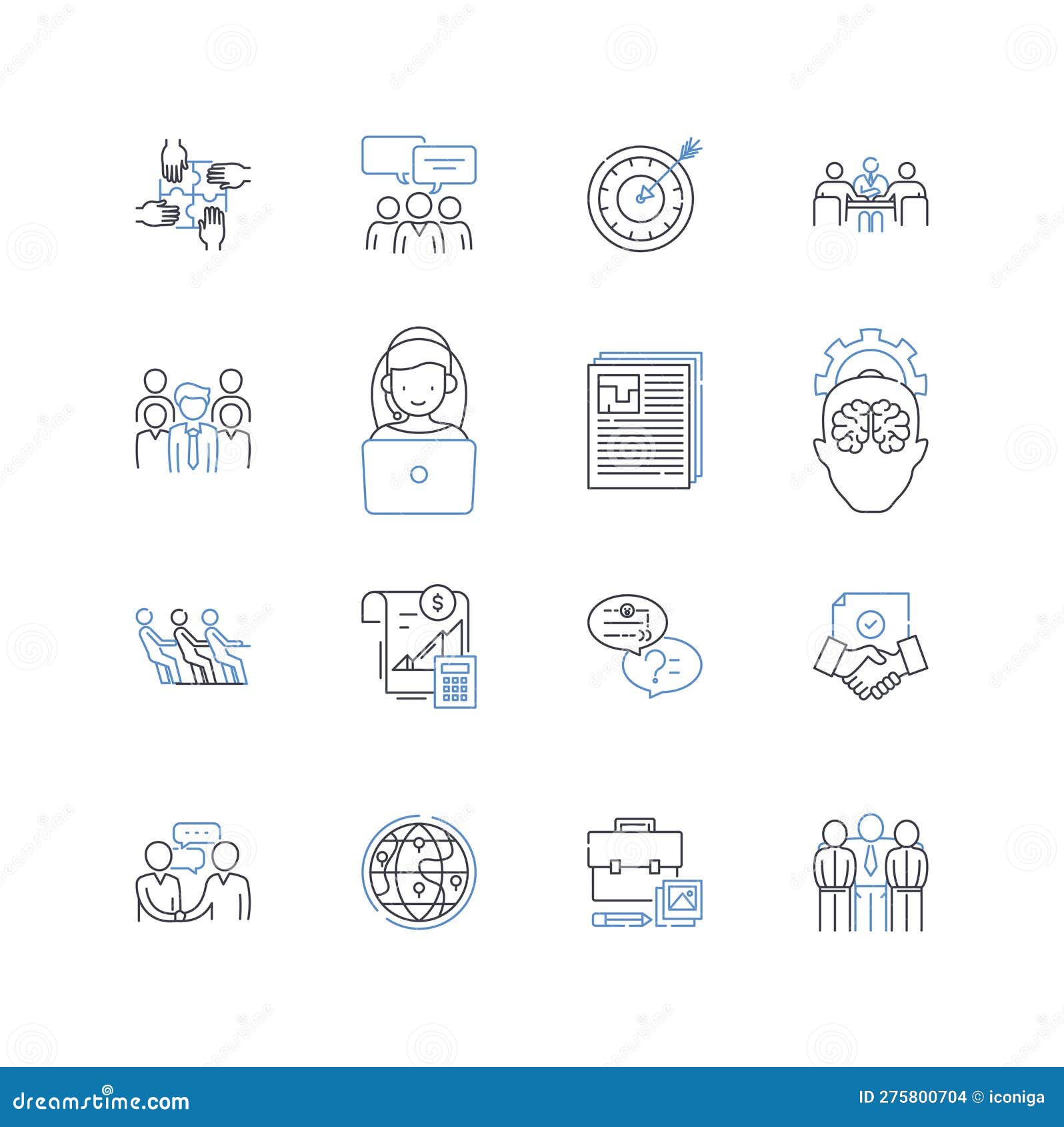 Business Analyst Line Icons Collection. Analysis, Requirements ...