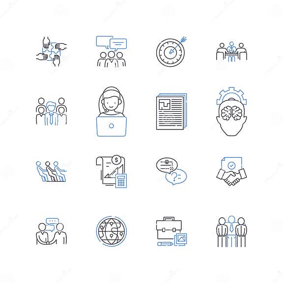 Business Analyst Line Icons Collection. Analysis, Requirements ...