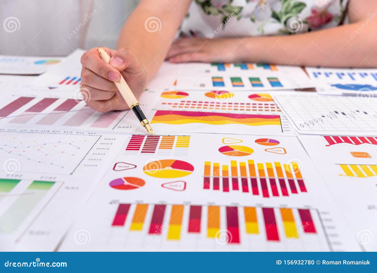 Business Analyst Pointing at Diagram with Ballpoint Stock Photo - Image ...