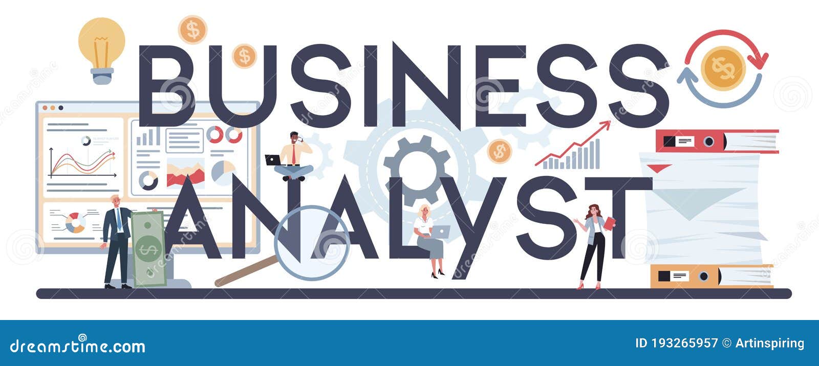 Business Analyst Typographic Header. Business Character Making ...