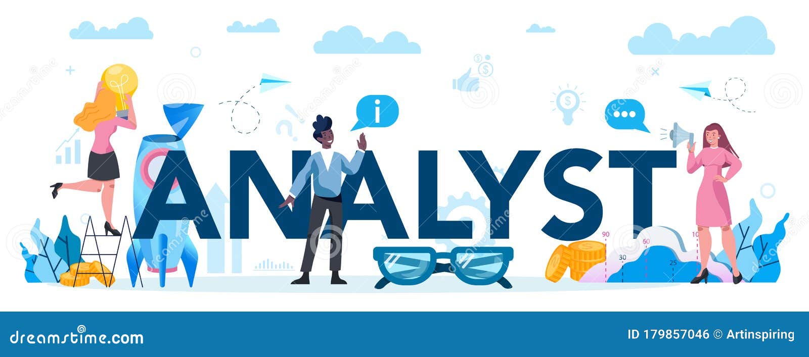 Business Analyst Typographic Header Concept. Business Strategy Stock ...