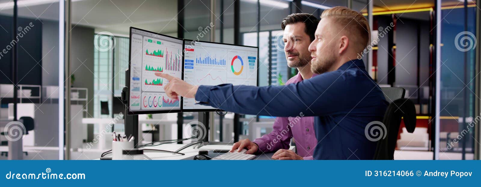 Business Analyst Working in Office Analyzing Data Stock Photo - Image ...