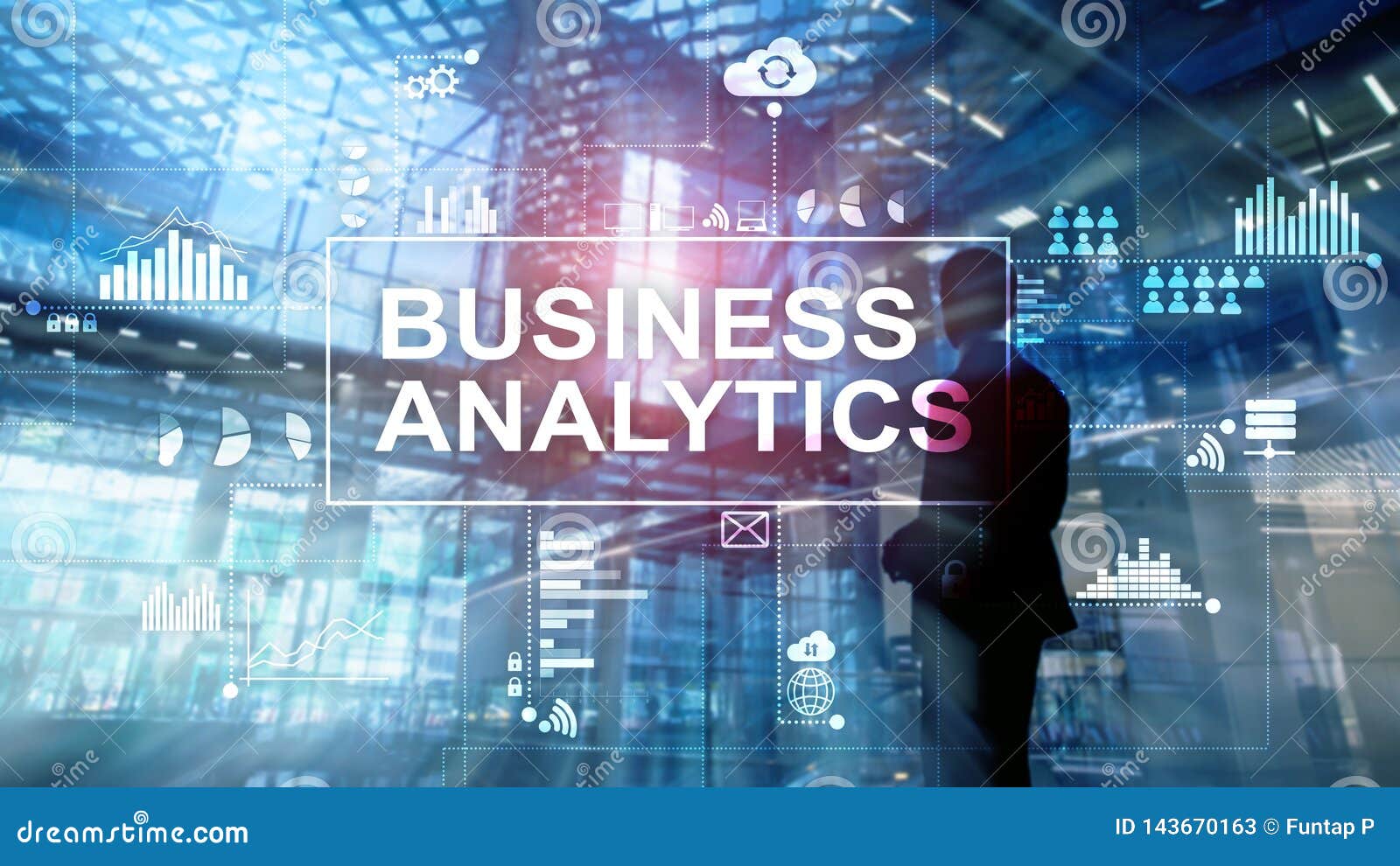 Business Analytics Concept on Double Exposure Background. Stock Image ...