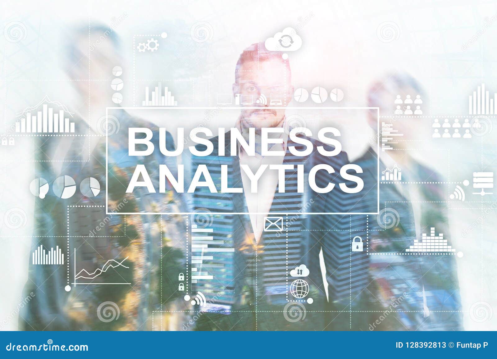 Business Analytics Concept on Double Exposure Background Stock ...