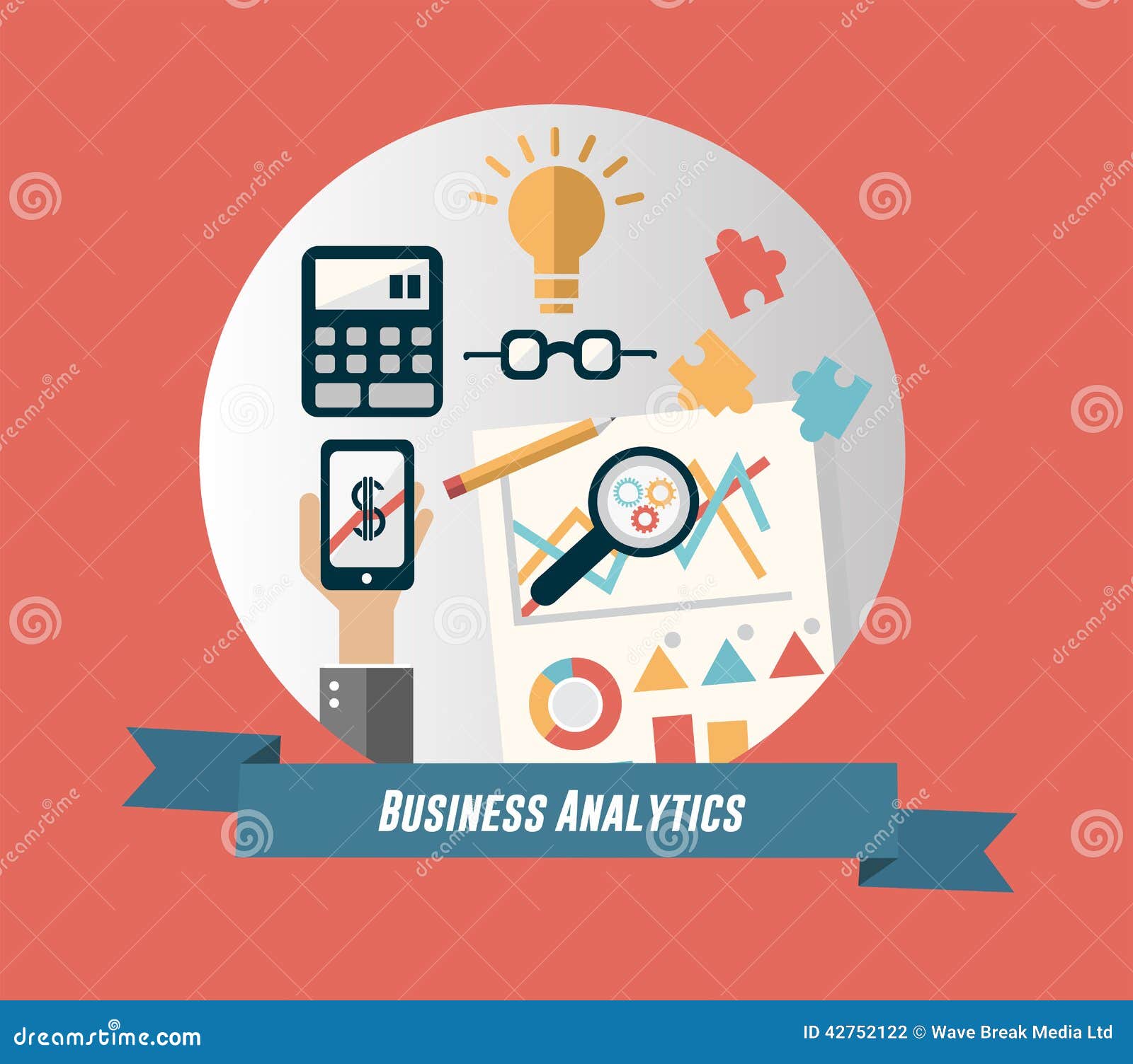 Business Analytics Concept Vector with Banner and Text Stock Vector ...