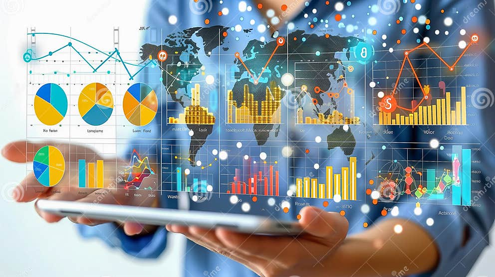 Business Analytics Dashboard with Data Visualizations and Graphs Stock ...