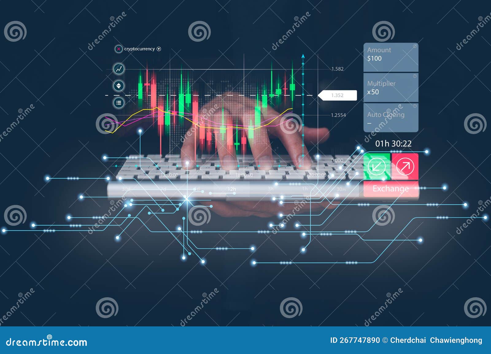 Business Analytics and Data Management System on Computer, Stock Photo ...