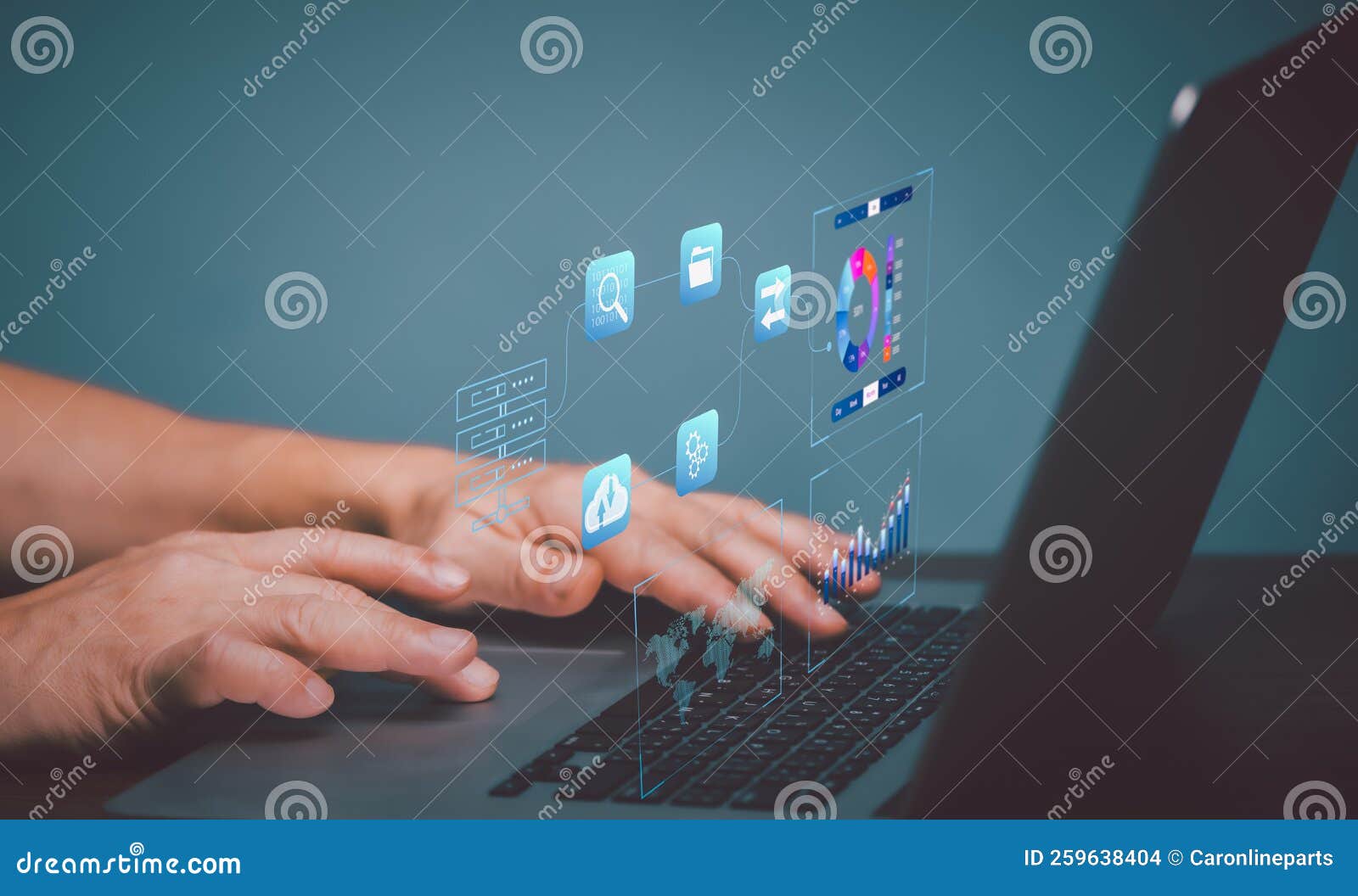 Business Analytics And Data Management System On Computer Make A