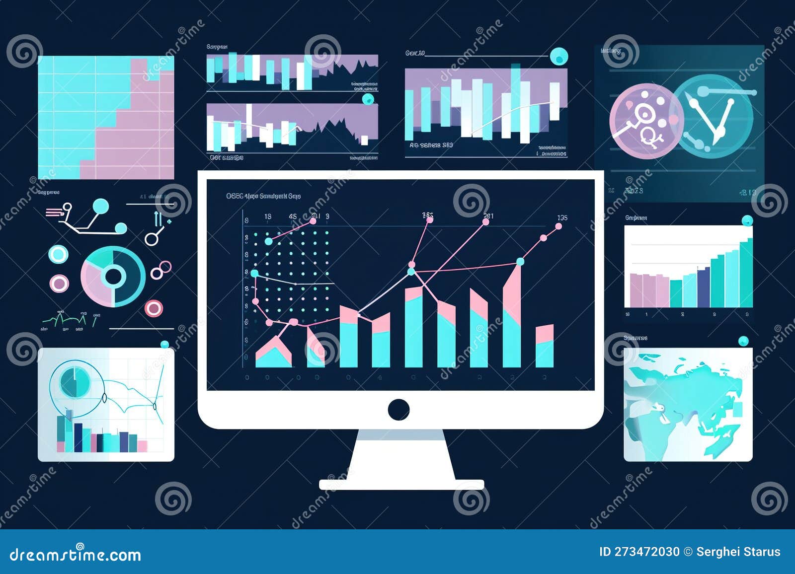 Business Analytics, Graphic Concept or Background, AI Generative Image ...