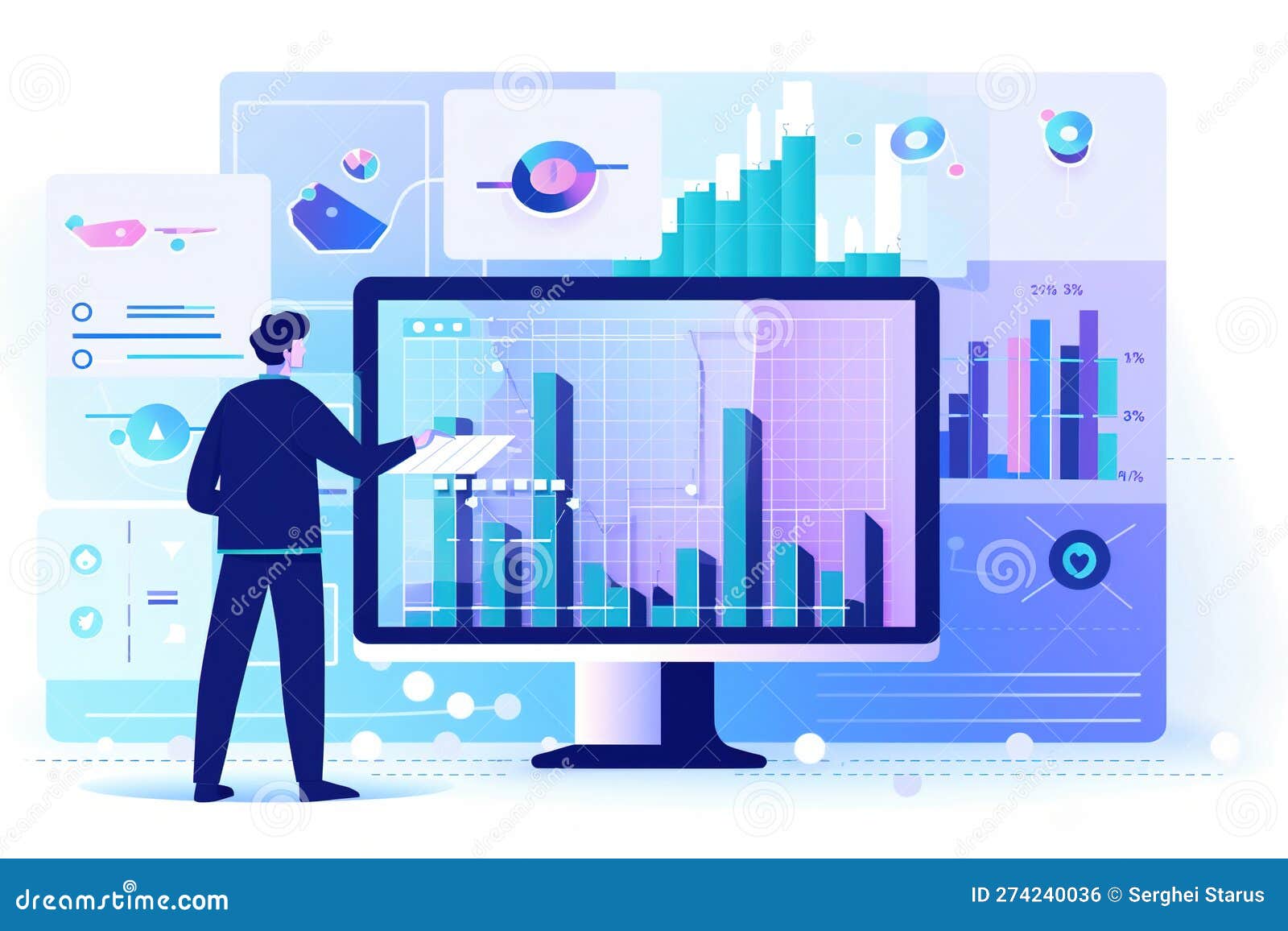 Business Analytics, Graphic Concept or Background, AI Generative Image ...