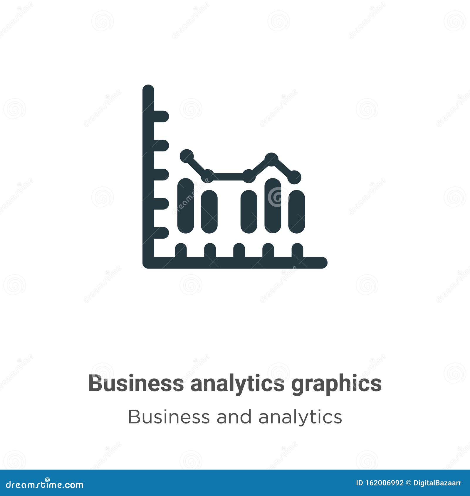 Business Analytics Graphics Vector Icon on White Background. Flat ...