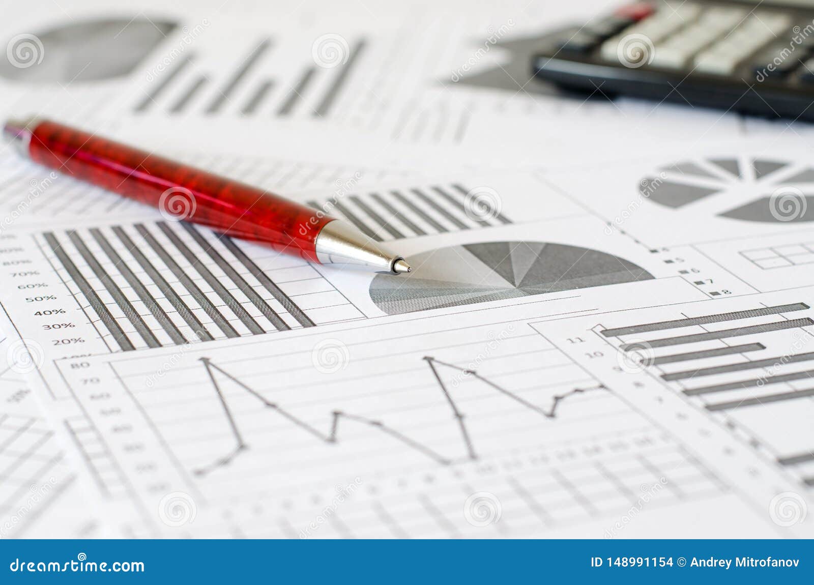 Business Analytics, Graphs and Charts. a Schematic Drawing on Pa Stock ...