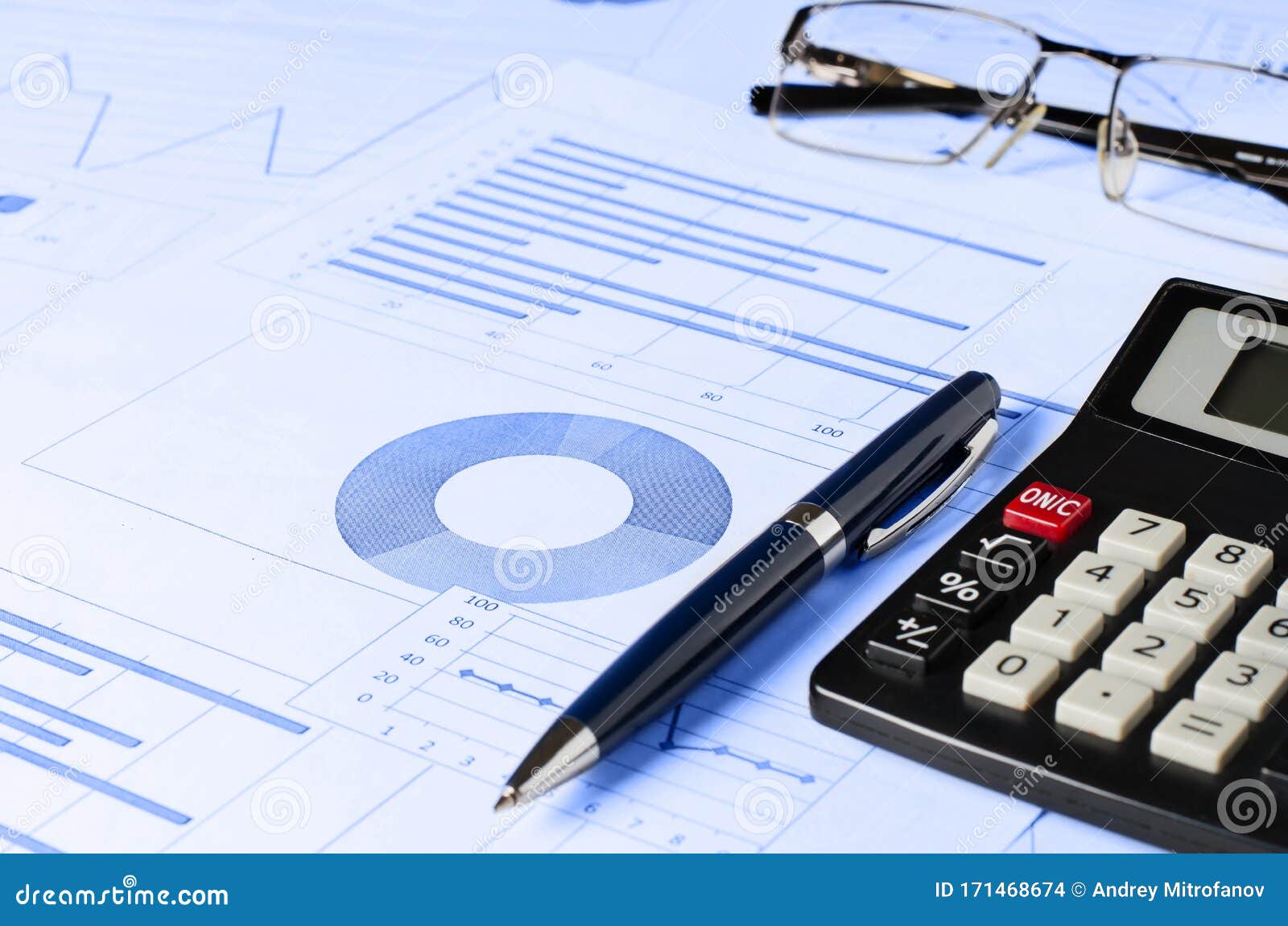 Business Analytics, Graphs and Charts. a Schematic Drawing on Paper ...