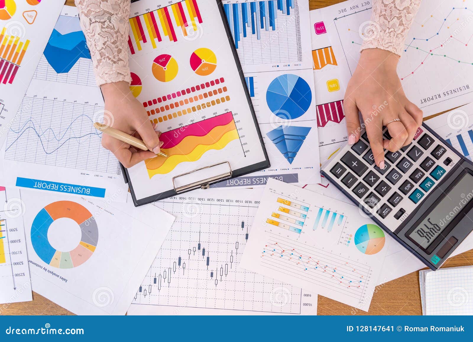 Business Analytics with Graphs, Diagrams Stock Image - Image of data ...